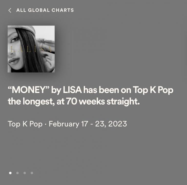 ‘Queen LISA’ 블랙핑크 리사, 스포티파이 70주 연속 차트인…역사상 K팝 아티스트 최초·유일 신기록 - 황선용 기자 ...
