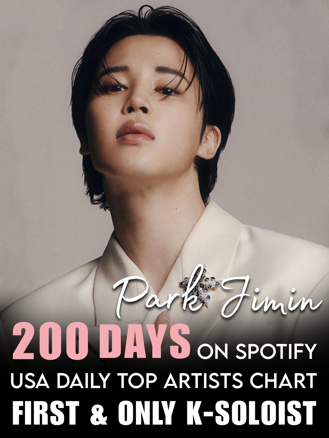 BTS 지민의 글로벌 위상, 美 스포티파이 톱 아티스트 차트 200일 진입…K팝 솔로의 새 역사 - 황선용 기자 - 톱스타뉴스