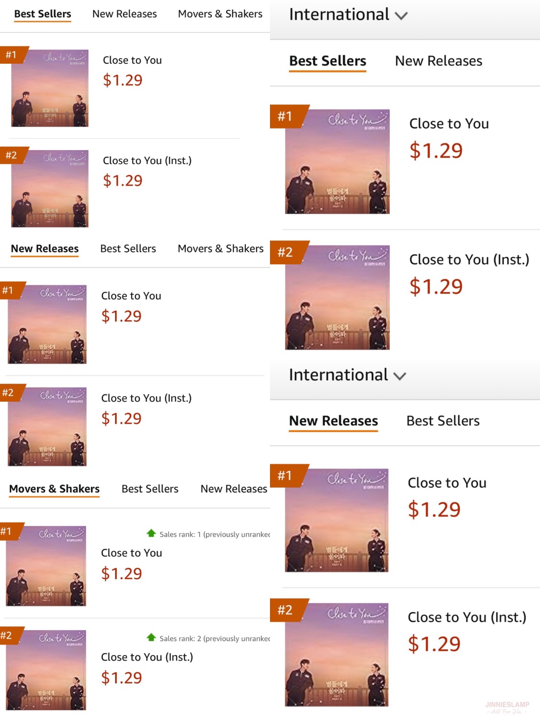 방탄소년단 진, 감미로운 OST ‘Close to You’로 美 아마존 뮤직 차트 1위 휩쓸다 - 황선용 기자 - 톱스타뉴스 - 엔터/가요/BTS News