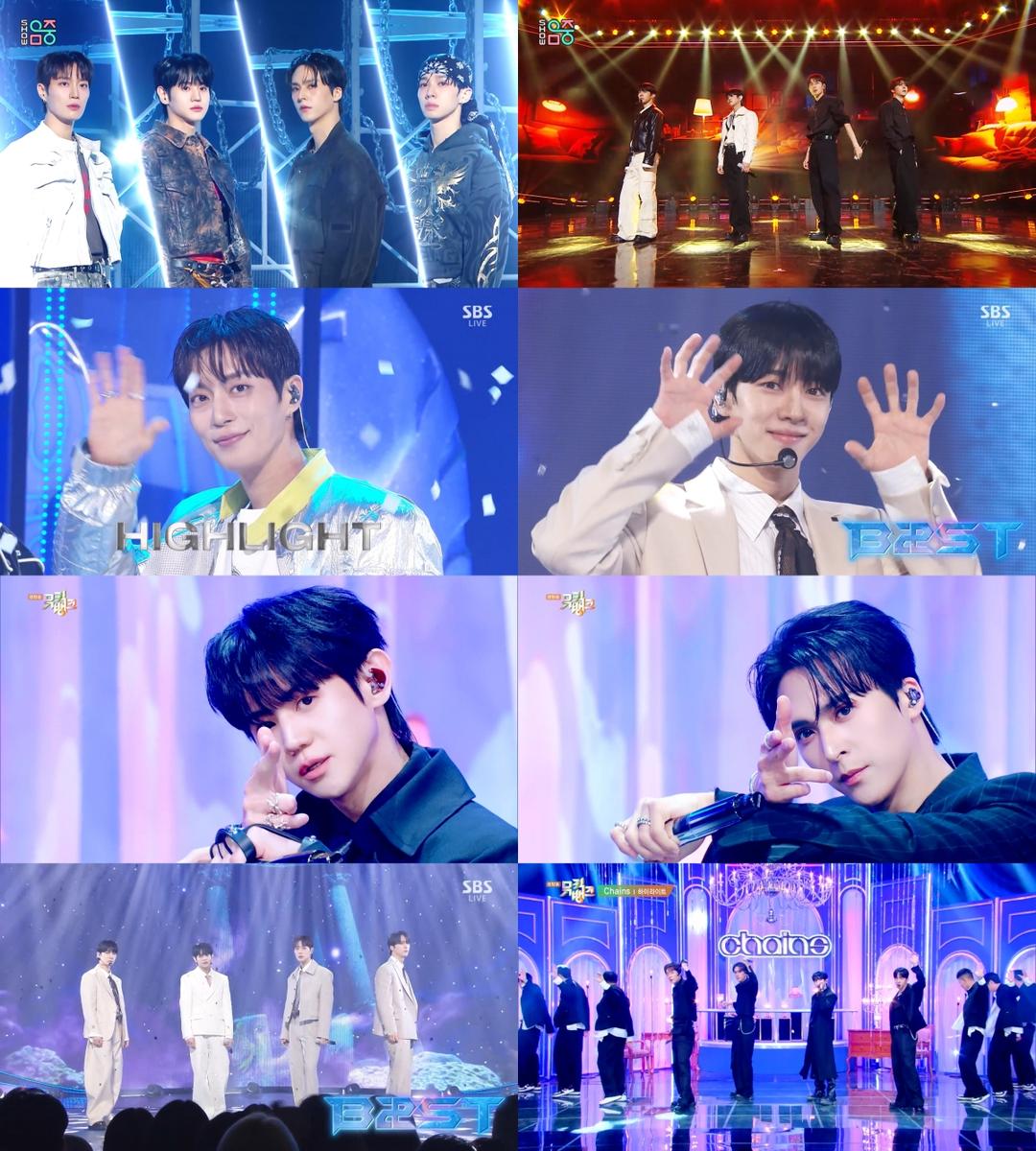“폭발적 퍼포먼스”…하이라이트, ‘Chains’ 컴백 무대→레전드 경신 - 허윤석 기자 - 톱스타뉴스 - 엔터/가요