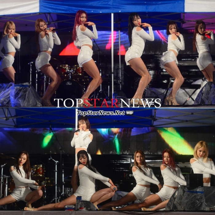 AOA(에이오에이), 파격 빗속 댄스로 섹시함 과시 - 김명수 기자 - 톱스타뉴스