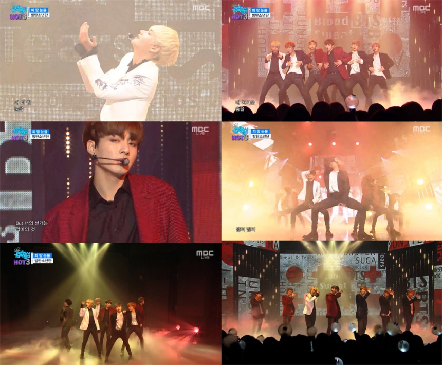 [예능리뷰] ‘음악중심’ 방탄소년단(BTS), 독보적인 섹시 카리스마…‘Am I Wrong-피 땀 눈물’ - 박혜미 기자 - 톱스타뉴스